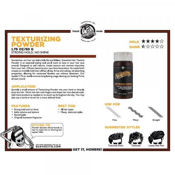 Poudre coiffante Suavecito Texturizing Powder 50g SUA-121